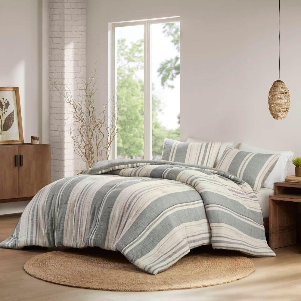 Woolrich Mesa 3-Piece Grey Cotton Full/Queen Comforter Set WR10-4046 ...