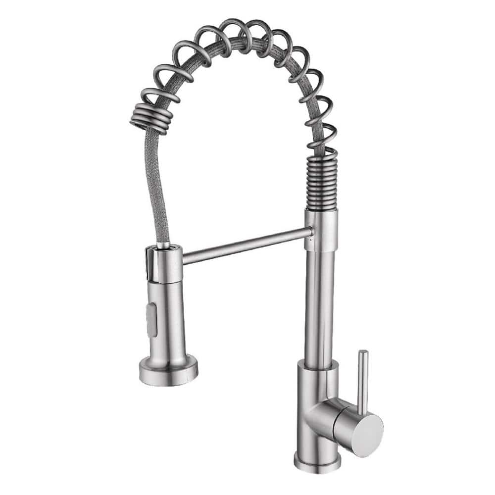 Staykiwi Single Handle Pull Out Sprayer Kitchen Faucet in Chrome ...