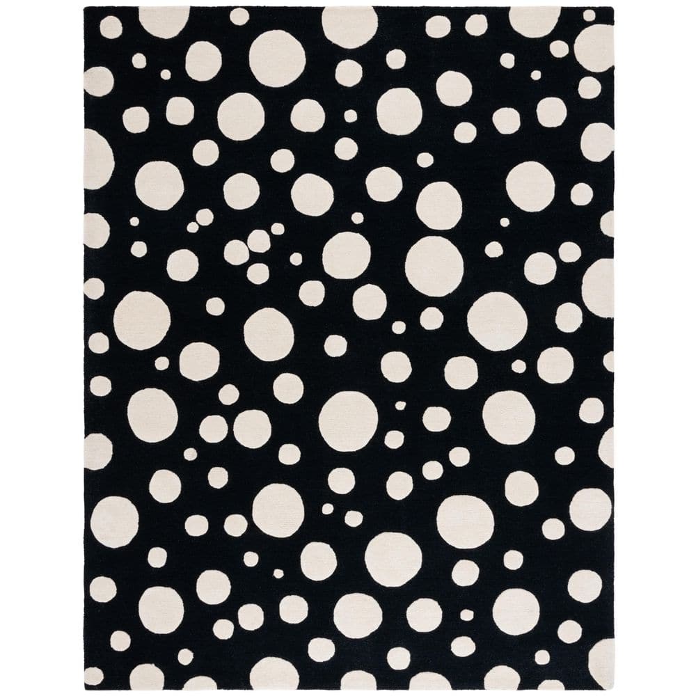 SAFAVIEH Cambridge 8 ft. x 10 ft. Black/Ivory High-Low Dots Area Rug ...