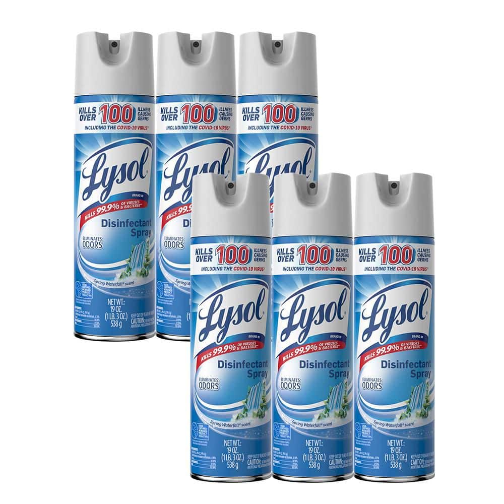 Lysol 19 oz. Spring Waterfall Scent Disinfectant Spray (6-Pack ...
