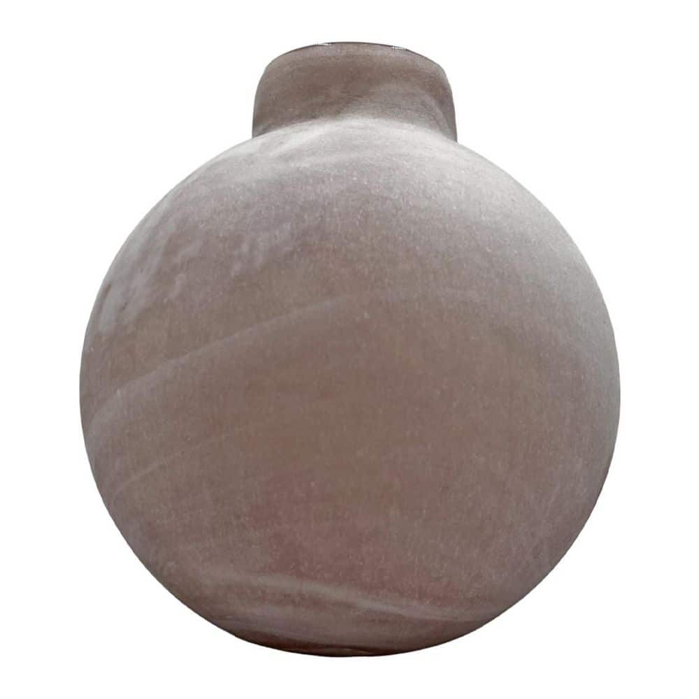 castellousa White Pearl 12 in. Decorative Round Pot Glass Vase CB-DU23 ...