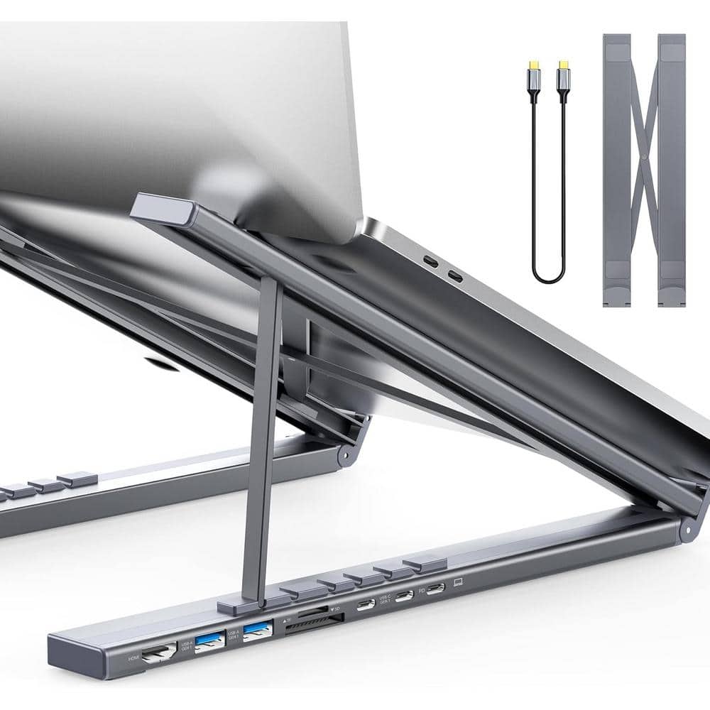 Vrbgify USB C Laptop Docking Station Stand, 7 in 1 Hub with 4K HDMI, 2 ...