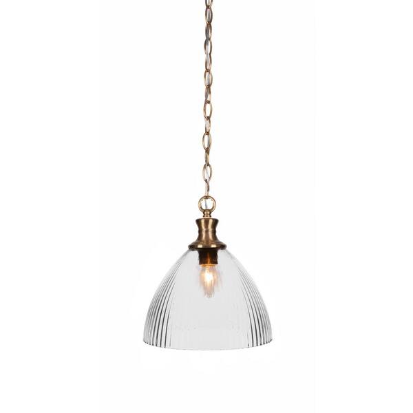 Lighting Theory Orleans 60-Watt 1-Light New Age Brass Shaded Mini ...