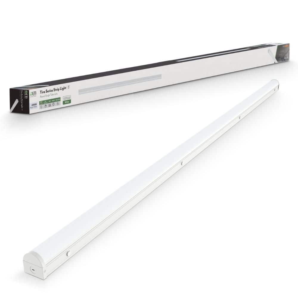 ETI LIGHTING TIRA 8 ft. 75-Watt Integrated LED Strip Light Fixture ...