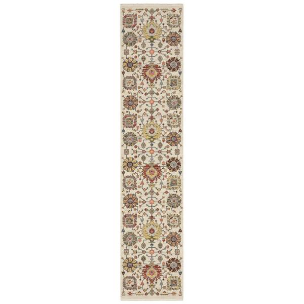 AVERLEY HOME Lavista Ivory/Multi-Colored 2 ft. x 12 ft. Traditional ...
