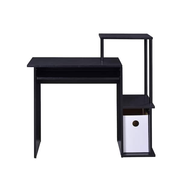 Venetian Worldwide Lyphre 37 in. Rectangular Metal Black Computer Desk ...