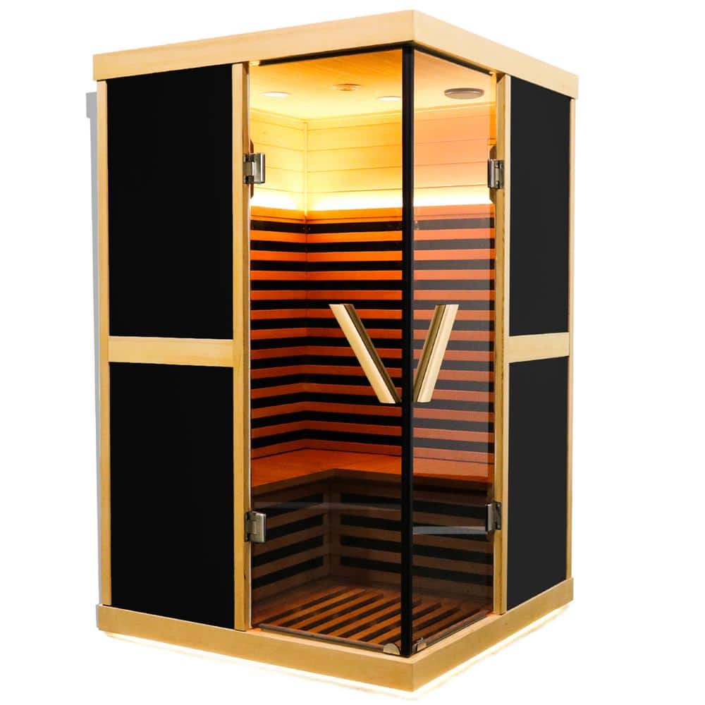 Magic Home 2-Person Multi-Functional V-Shaped Far Infrared Sauna with ...
