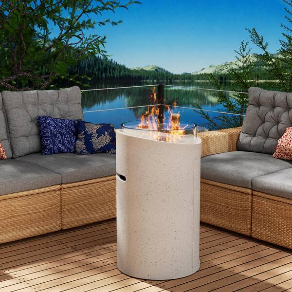 25.8 H Outdoor Concrete Propane Outdoor Fire Pit Table for Deck Garden Patio OUT D 17 The Home Depot