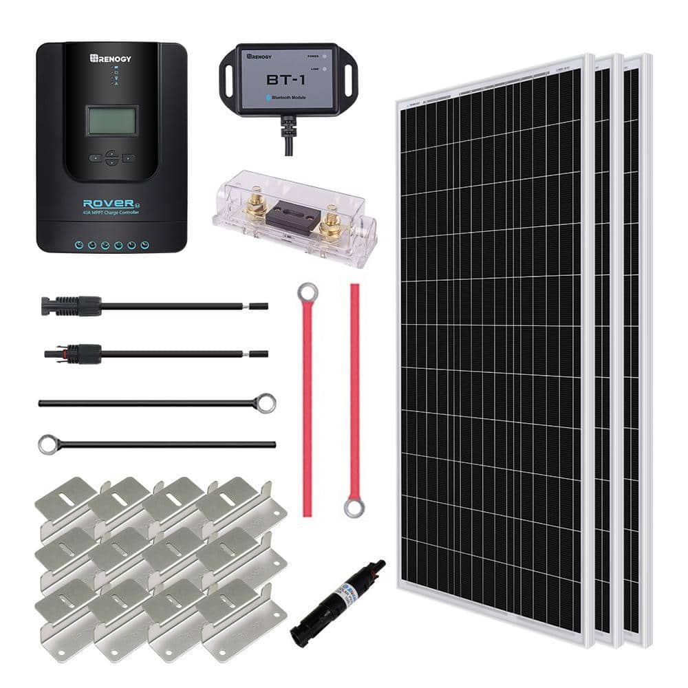 Renogy 300-Watt 12-Volt Off-Grid Solar Premium Kit PREMIUM300DR40 - The ...