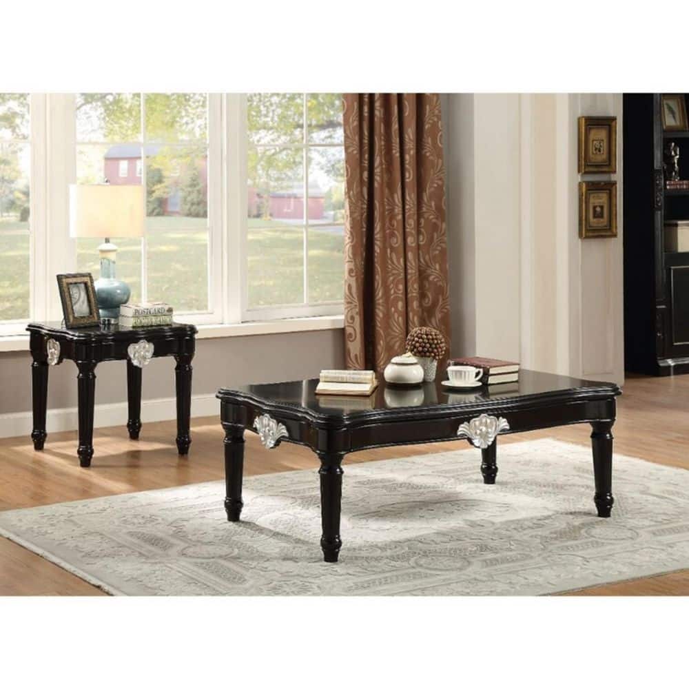 HOME IMPORTS EMPORIUM 31 in. Black Rectangle Wood Top Coffee Table ...