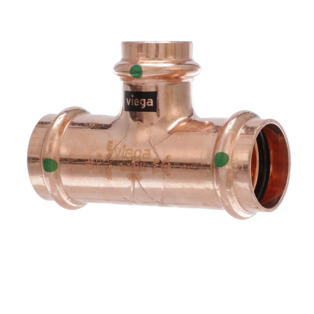 Viega ProPress 1 in. x 1 in. x 3/4 in. Press Copper Reducing Tee 77295 ...