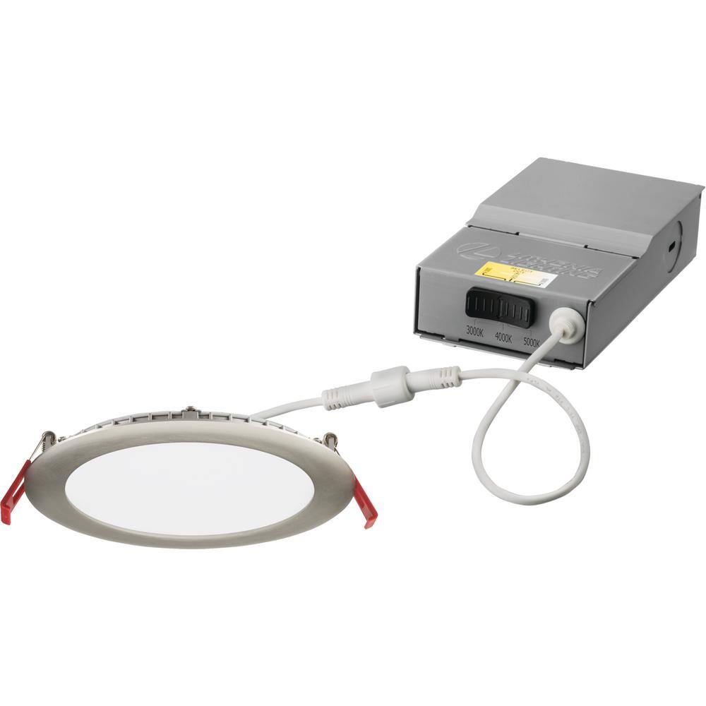 Lithonia Lighting 6 in. Wafer Brushed Nickel Selectable New ...