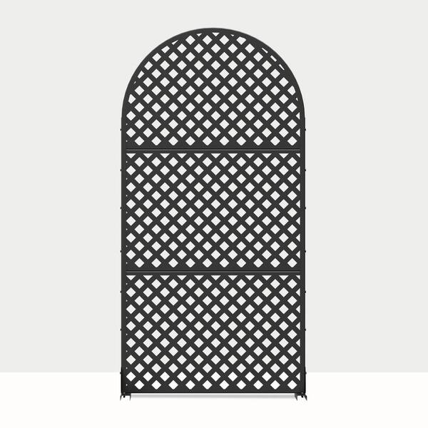 72 in. Black Bird Shape Metal Garden Fence Standing Decorative Privacy ...