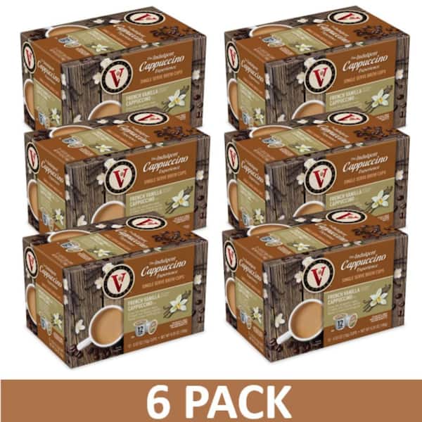 Victor Allen's French Vanilla Flavored Cappuccino Mix Single Serve K-Cup Pods for Keurig K-Cup ...