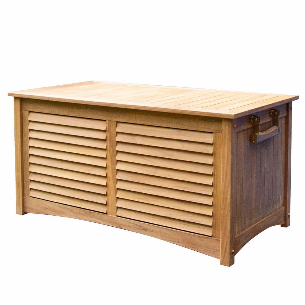 Cambridge Casual Lawton 120 Gal. Natural Teak Wood Outdoor Storage Deck ...