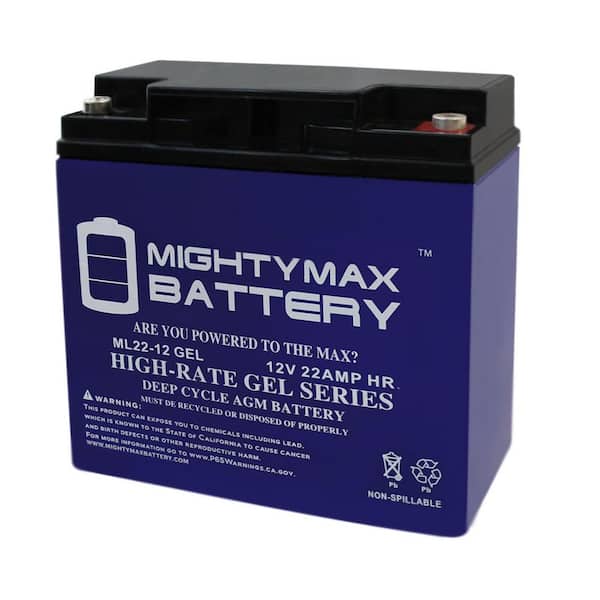 MIGHTY MAX BATTERY 12V 22AH GEL Battery for CAT CJ3000 2000 Peak Amp Jump Starter MAX3517531 ...