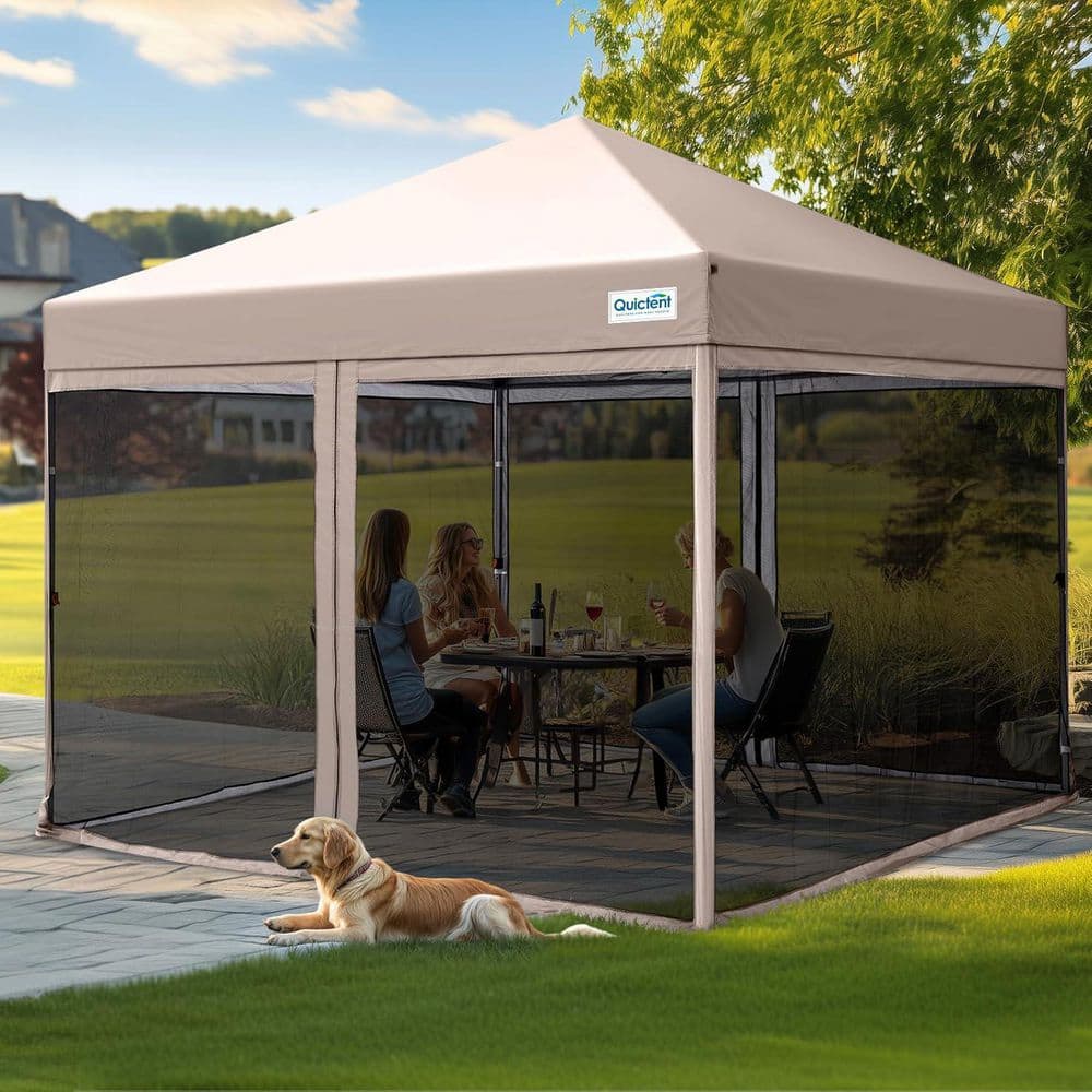 AFAIF 10 ft. x 10 ft. Pop up Screened Canopy Tent with Mosquito Netting ...