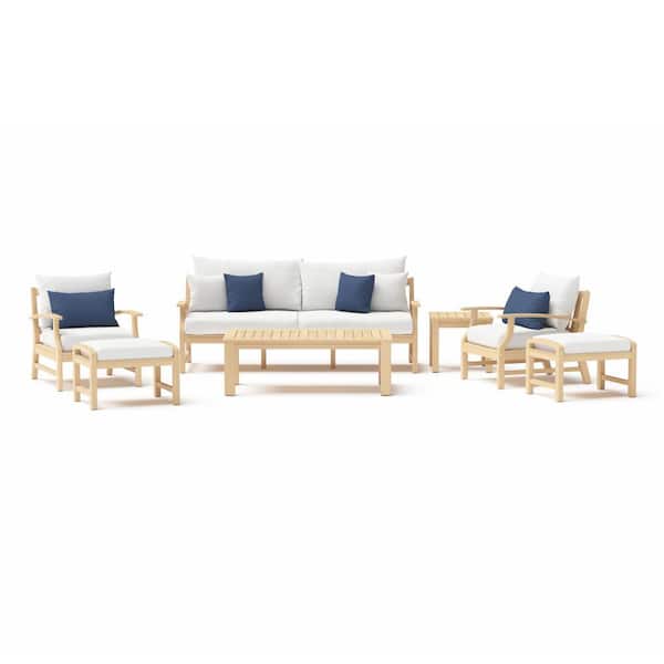 RST Brands Kooper 7 Piece Outdoor Sofa and Club Chair Set Bliss Ink