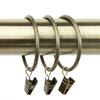 Rod Desyne Antique Brass Nickel Curtain Rings with Clips (Set of 10 ...