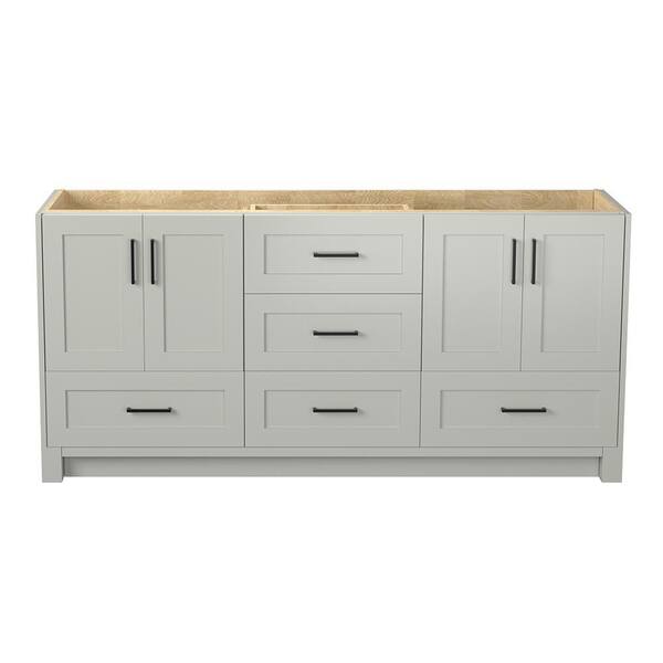 Zeafive 72 in. Bath Vanity Cabinet without Top in Light Gray ...