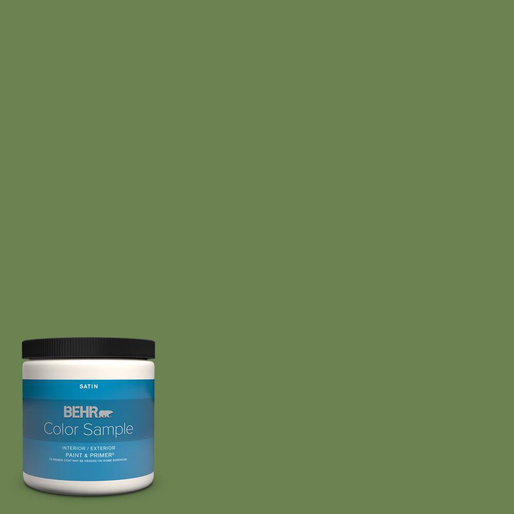 BEHR PREMIUM PLUS 8 oz. #430D-6 Happy Camper Satin Enamel Interior ...
