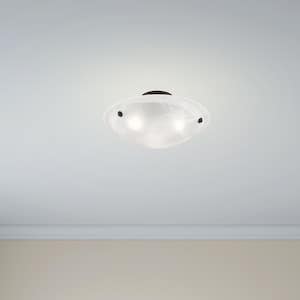 AVIANCE LIGHTING Oasis 12 in. 3-Light Bronze Semi Flush Mount with ...