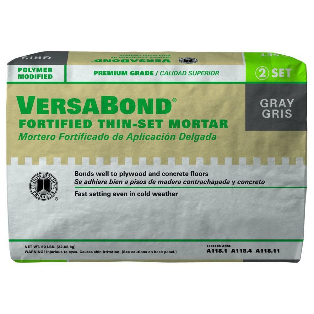 Custom Building Products VersaBond 25 lb. Gray Fortified Thin-Set Mortar MTSG25 - The Home Depot