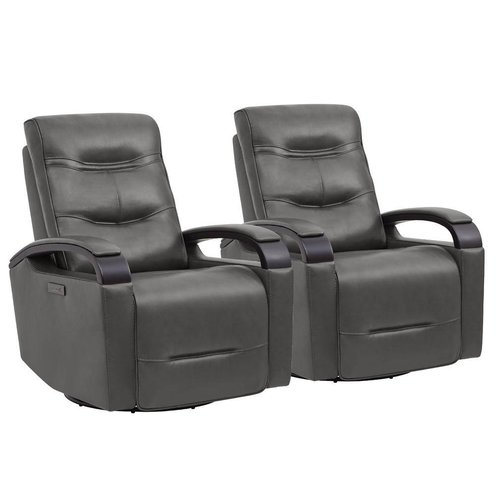 Spruce & Spring Seraphina Alpha Gray Genuine leather Power Swivel ...