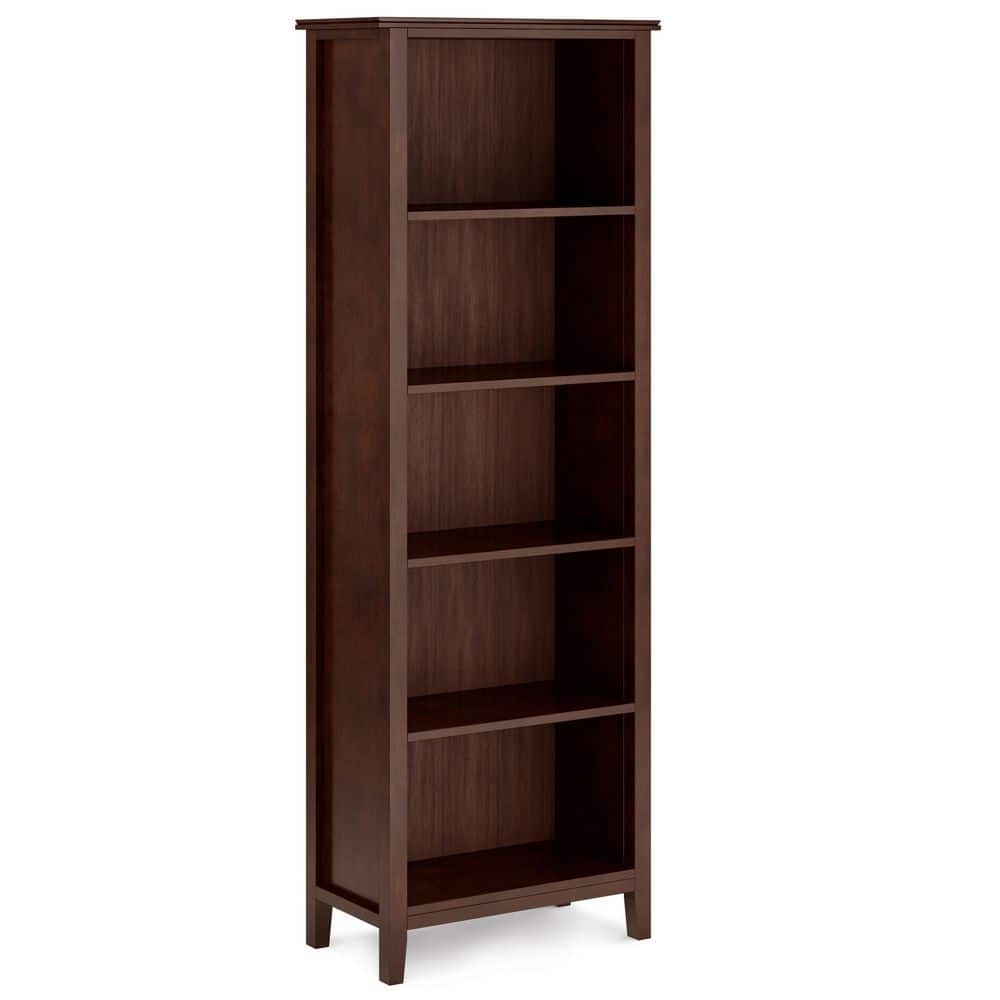 Simpli Home Artisan Solid Wood 72 in. x 26 in. Contemporary 5 Shelf ...