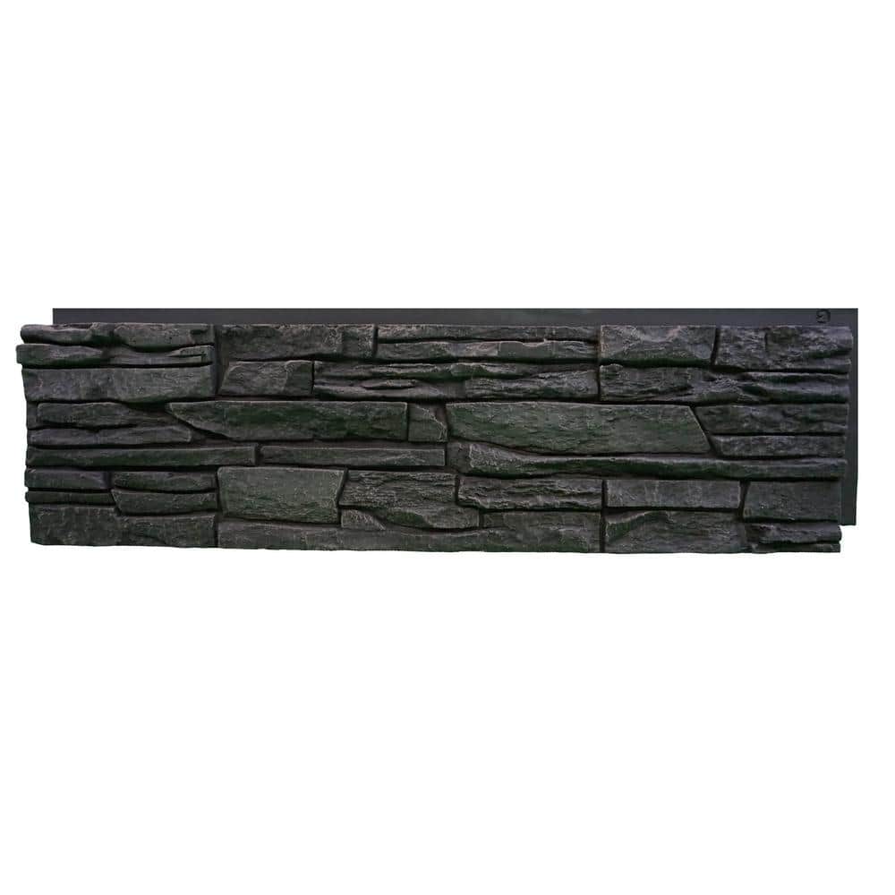 GenStone Stacked Stone Iron Ore 12 in. x 42 in. Faux Stone Siding Panel ...