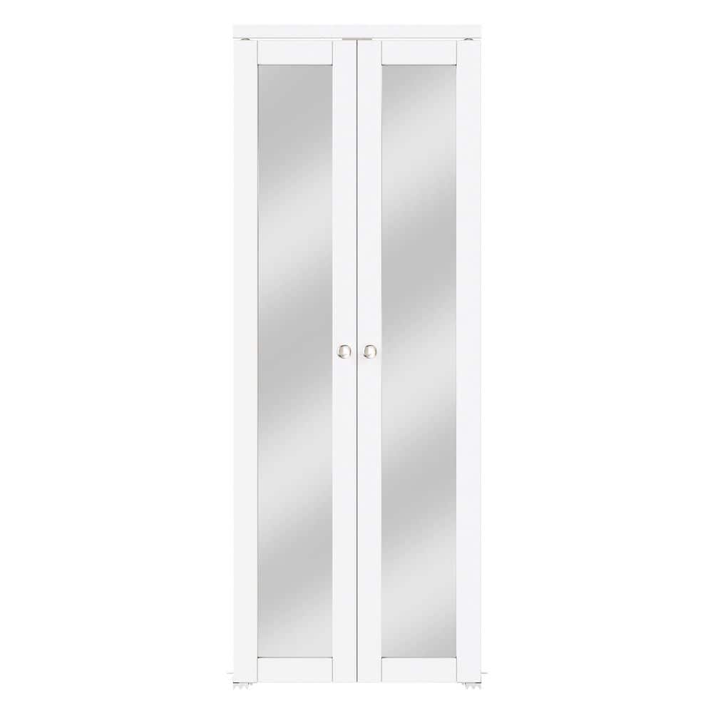 ARK DESIGN 30 in. x 80 in. Mirrored Glass Solid Core MDF Bi-fold Door ...