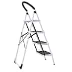 4-Step Steel Skinny Mini Step Stool Ladder with Project Tray HSP-4TG ...