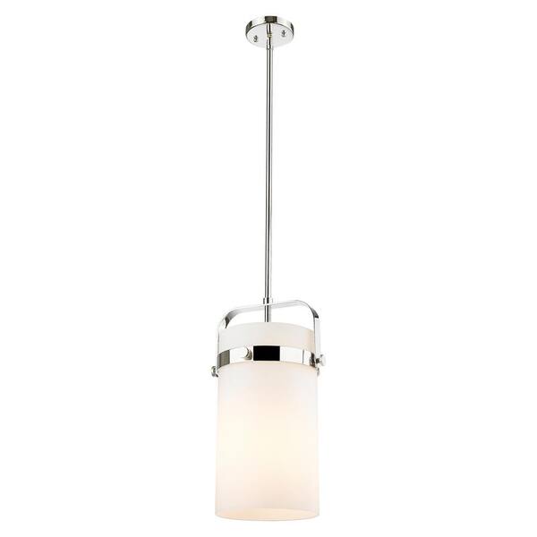 Innovations Pilaster 100-Watt 1-Light Polished Nickel Shaded Mini ...