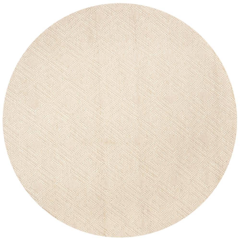 SAFAVIEH Vermont Ivory 8 ft. x 8 ft. Border Geometric Round Area Rug ...