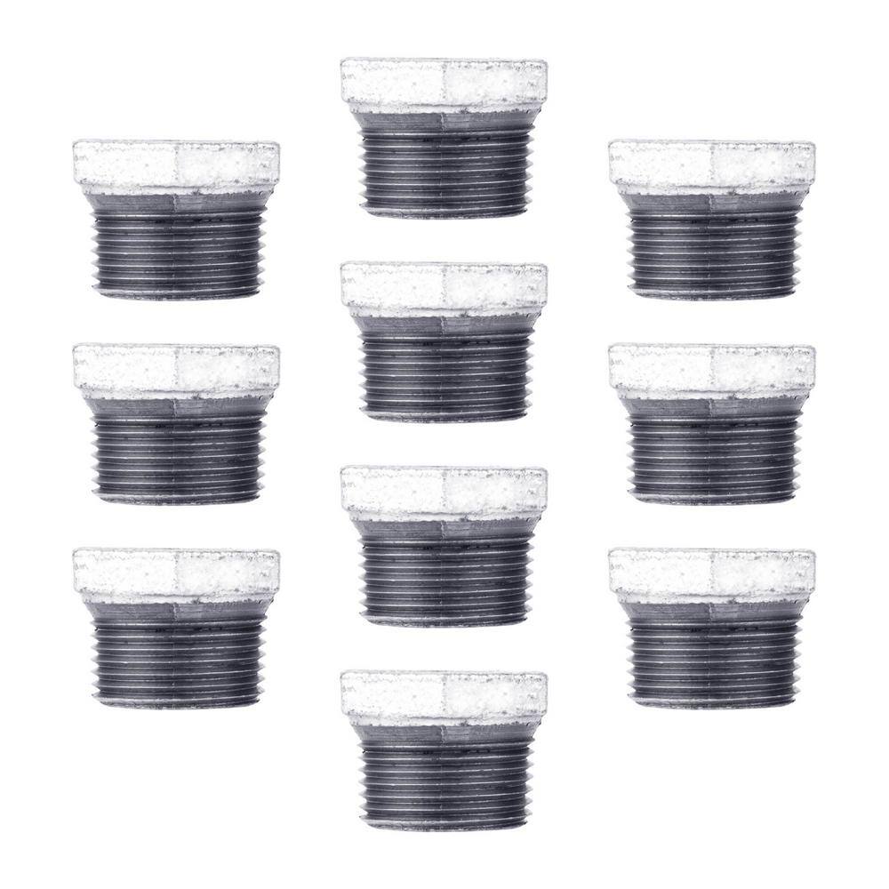 PIPE DECOR 1/2 in. x 1/4 in. Iron Galvanized Bushing (10-Pack) PDG B ...