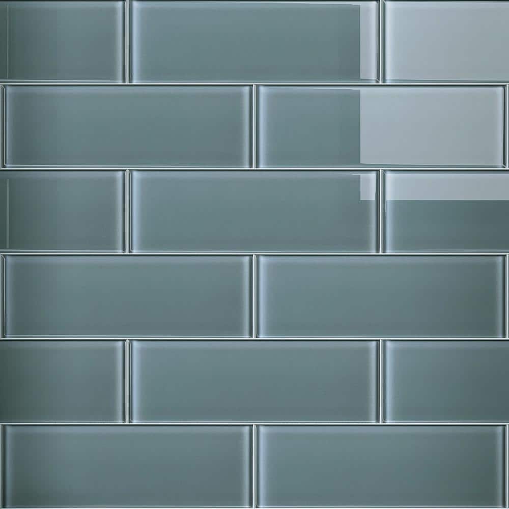 Have a question about MOLOVO Crystile Gray 4 in. X 12 in. Glossy Glass ...