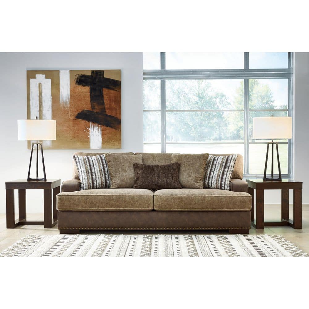 Signature DESIGN BY ASHLEY Alesbury 95 in. Square Arm Faux Leather ...