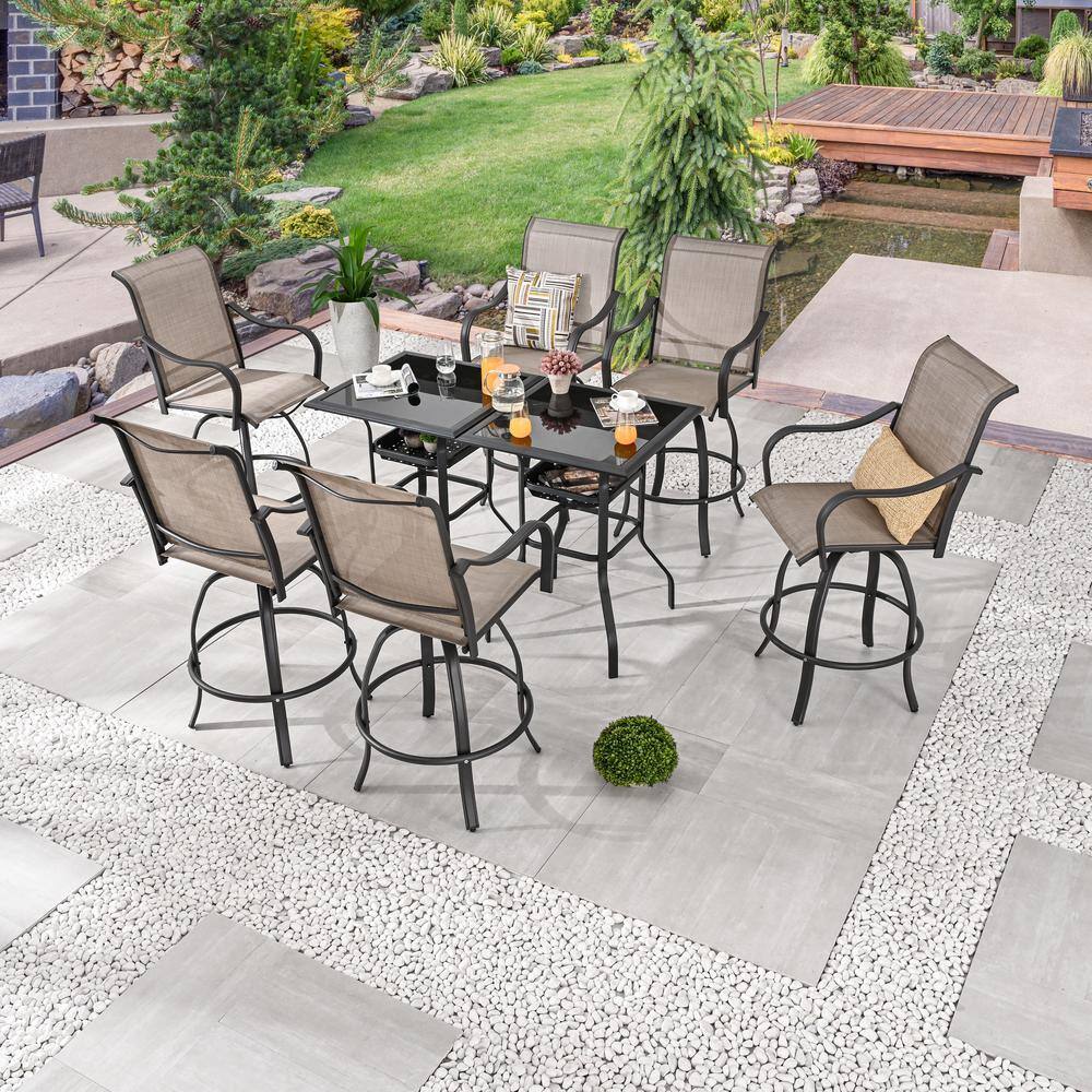 Patio Festival 8-Piece Metal Bar Height Outdoor Dining Set PF18265X2 ...