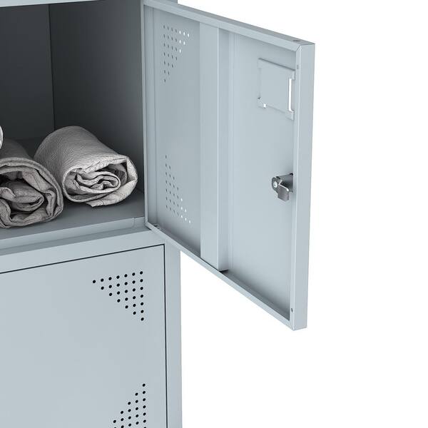 Buy 71 in. H 4-Compartment Steel Locker Storage Cabinet in Gray Online ...