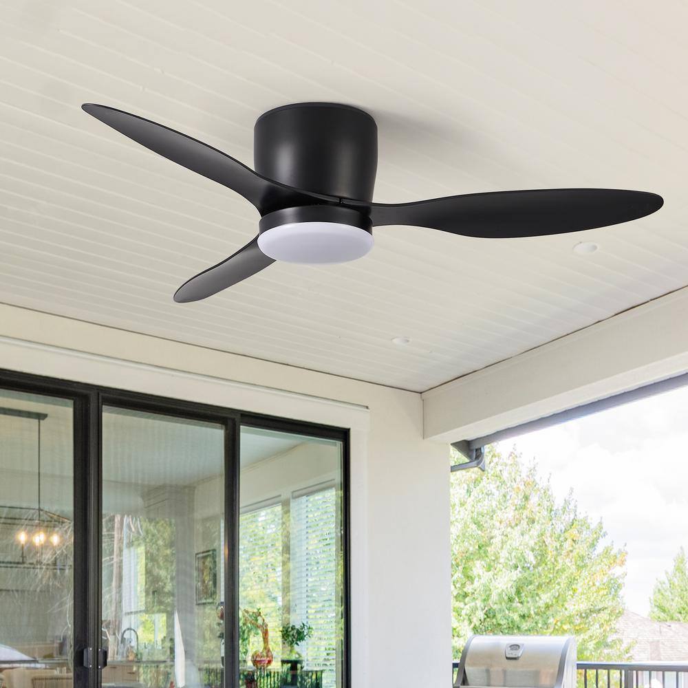 Moxyrano 42 in. Black LED Integrated Indoor Ceiling Fan with Light and ...