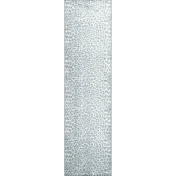 HomeRoots 2 X 8 Gray Animal Print Runner Rug 2000491656 - The Home Depot