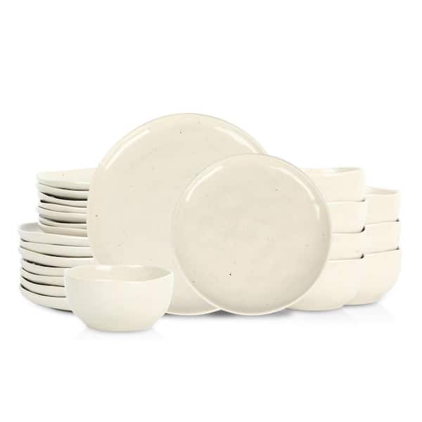 STONE LAIN Mirella 24-Piece Beige Stoneware Dinnerware Set (Service for ...