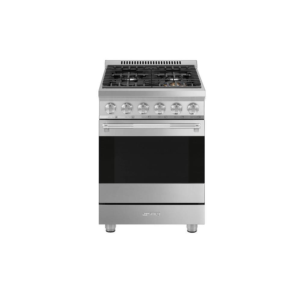 smeg Professional Range Series 24" Range. All Gas. Stainless Steel ...