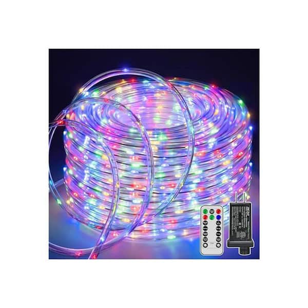 OBJLGEV 50ft. Outdoor Multicolor Plug-In Integrated LED Rope light 1 ...