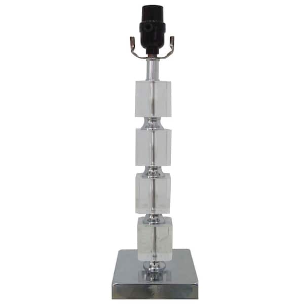 Hampton Bay Mix and Match Clear Acrylic and Chrome Stacked Block Table ...