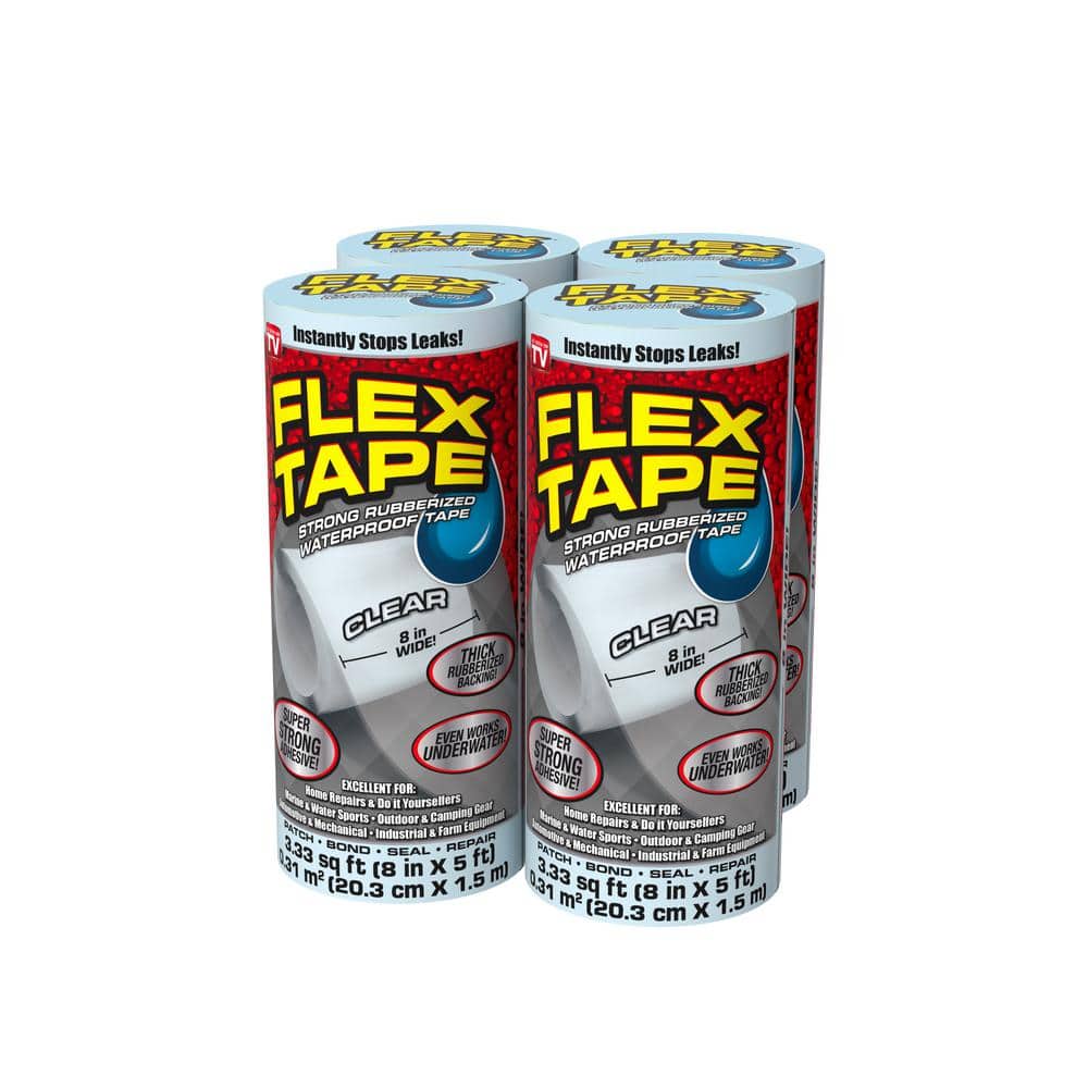 FLEX SEAL FAMILY OF PRODUCTS Flex Tape Clear 8 in. x 5 ft. Strong ...