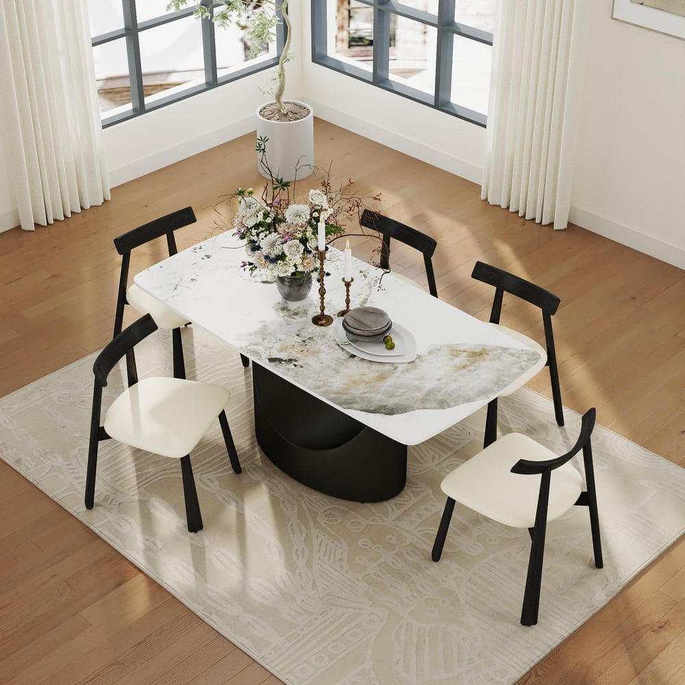 Magic Home 71 in. Pandora Sintered Stone Rectangle Tabletop Dining ...