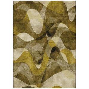 HomeRoots Coffee 9 ft. x 12 ft. Woven Abstract Polyester Rectangle ...