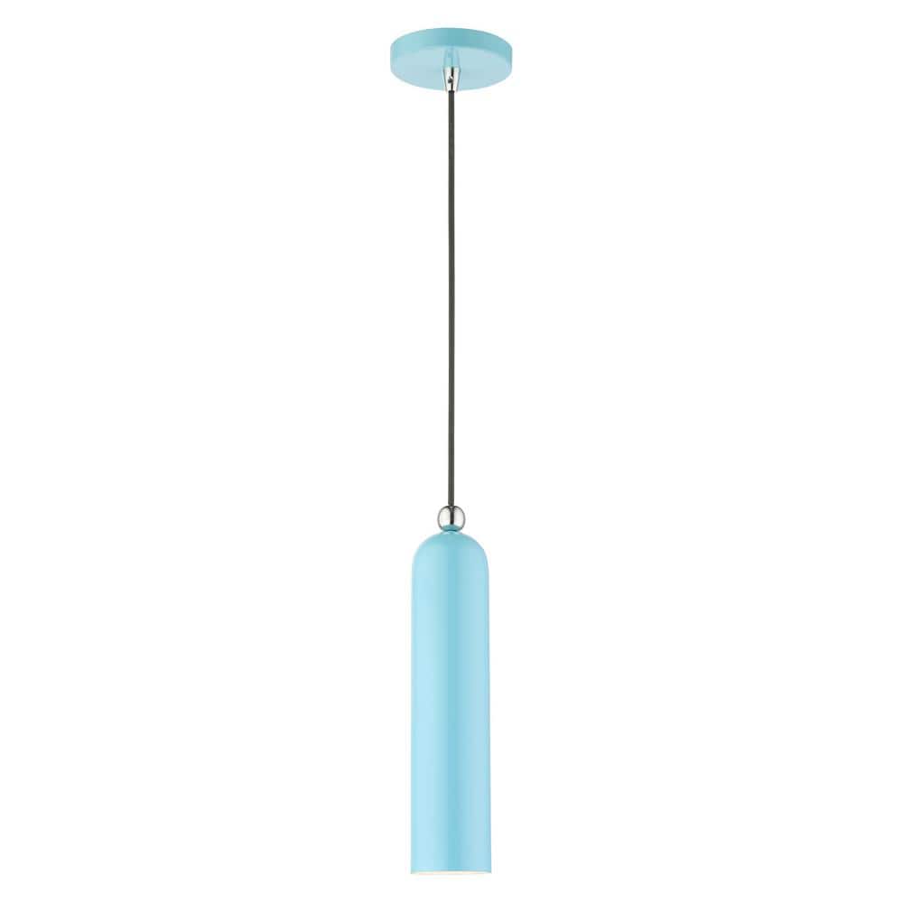 AVIANCE LIGHTING Belhaven-1 Light Shiny Baby Blue Pendant HD77690 - The ...
