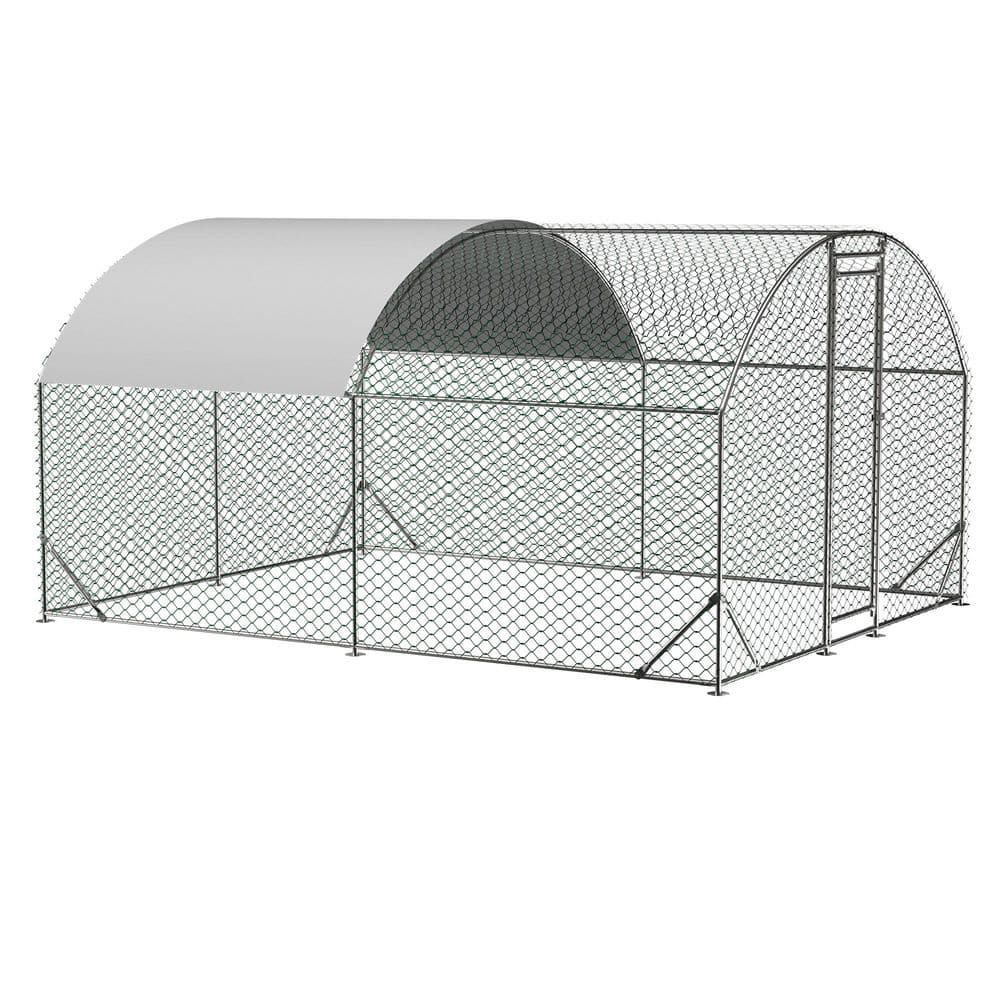 Huluwat 118 in. W x 78.7 in. H Silver Metal Garden Fence Walk-in Net ...